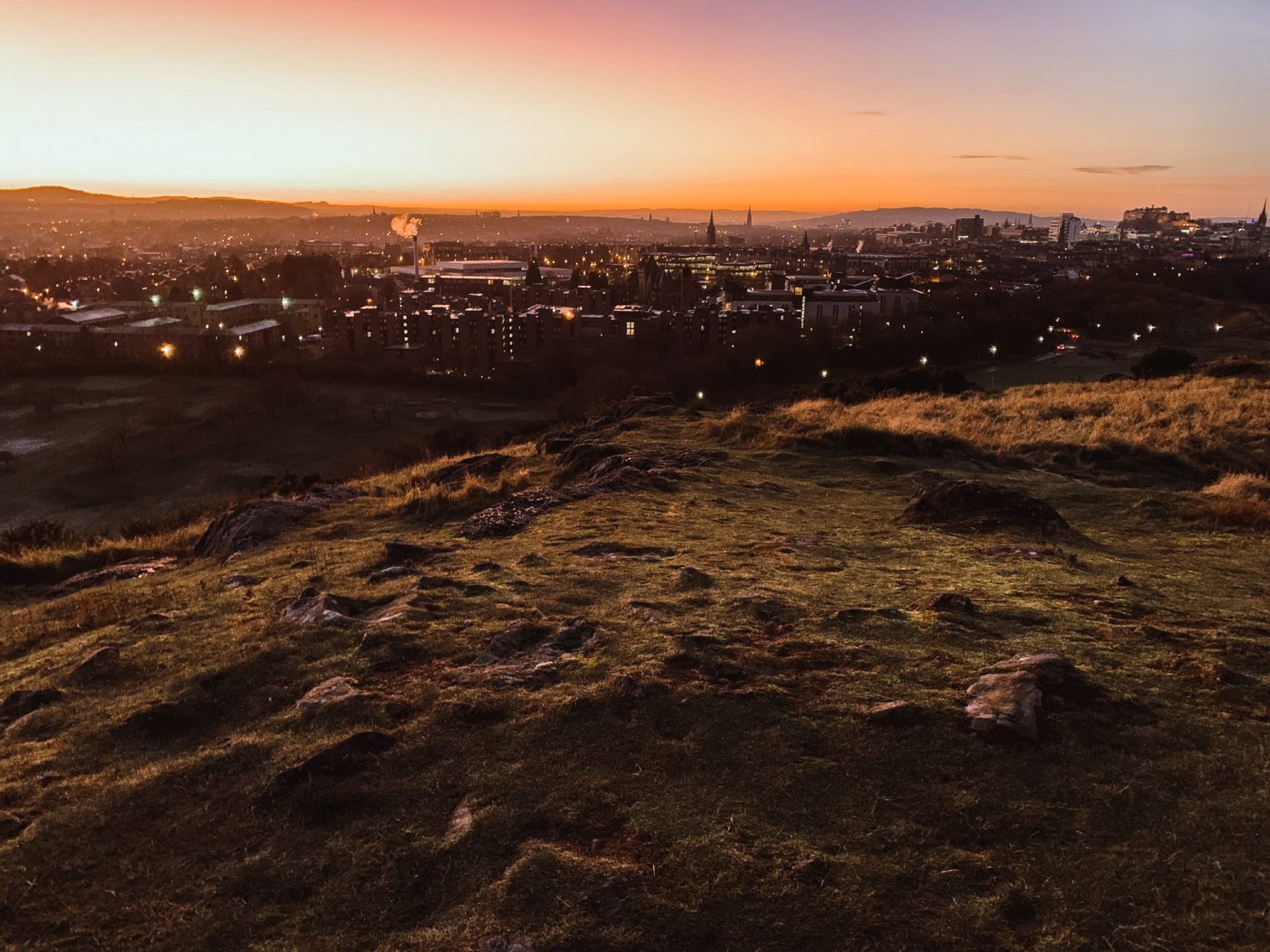 Holyrood Park: Hiken tot Arthur's Seat, vlakbij Edinburgh stad ...